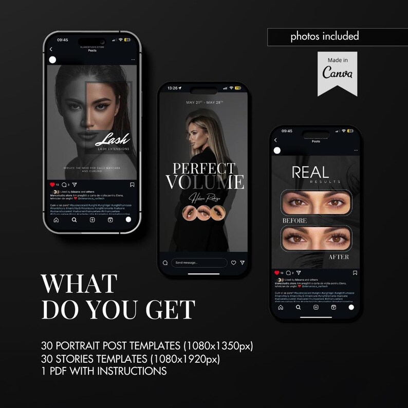 Lash Tech Instagram Templates: Social Media Posts (CANVA) - Etsy