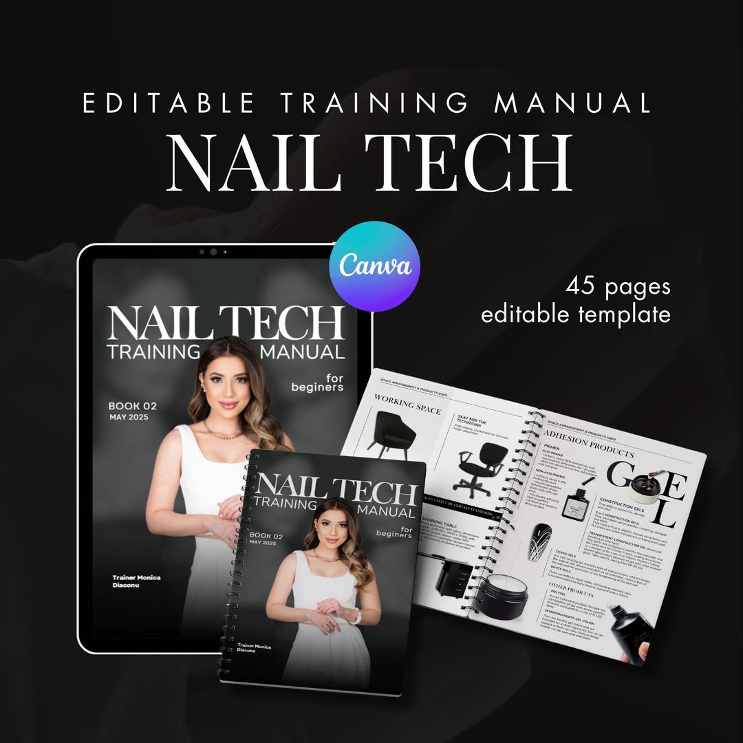 Manual de Treinamento de Técnica em Unhas: Guia Editável para Cursos de Unhas (A4) - Etsy Portugal