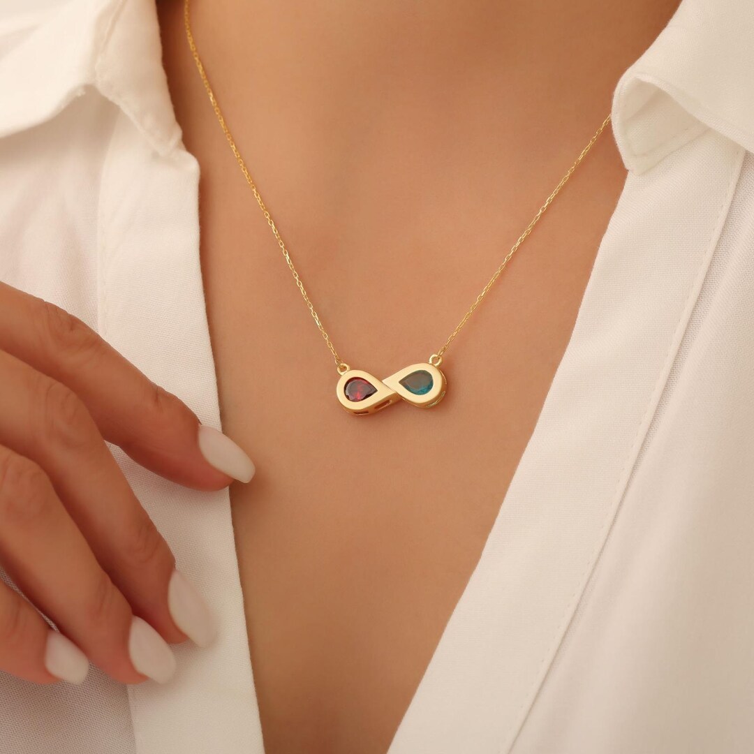 Matching Infinity Birthstone Necklace, Handmade 925 Silver Pendant - Etsy