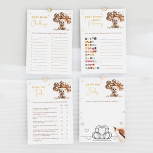 Editable Unique Teddy Bear Baby Shower Games by Capiner Gender Neutral ...