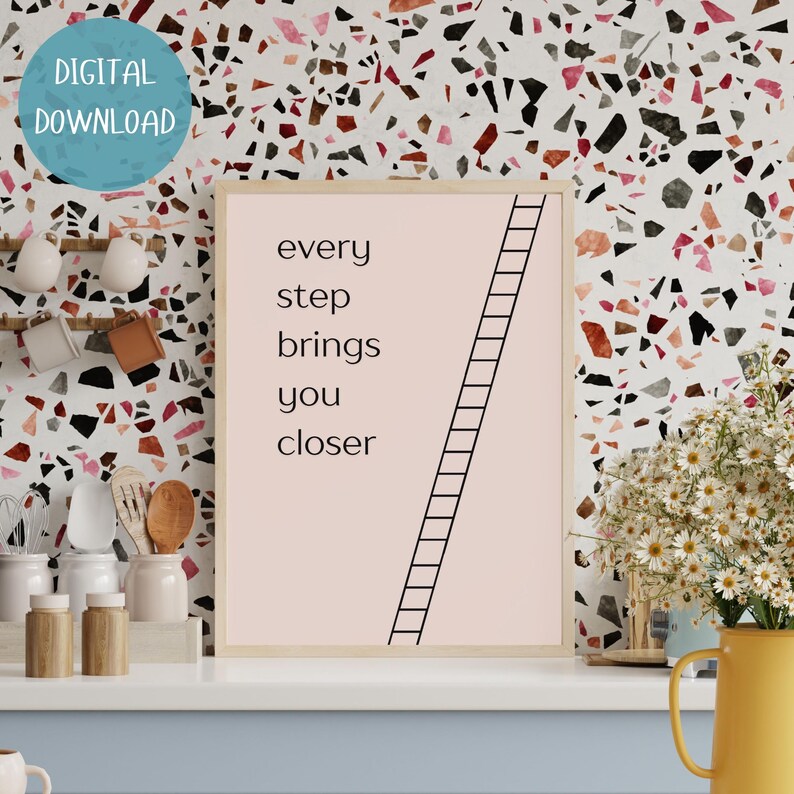 Boho Motivational Office Poster Set, Inspiring Wall Art for Home Office ...