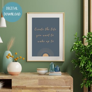 Boho Motivational Office Poster Set, Inspiring Wall Art for Home Office ...