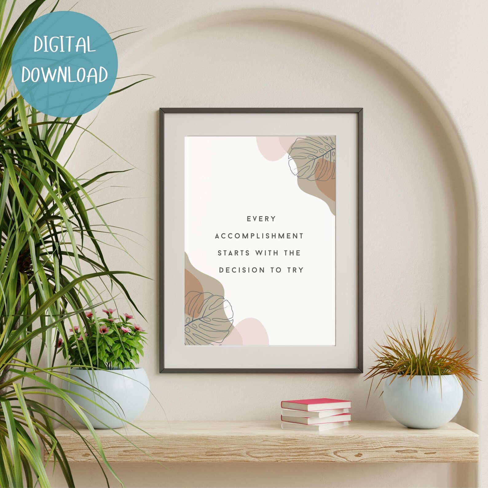 Boho Motivational Office Poster Set, Inspiring Wall Art for Home Office ...