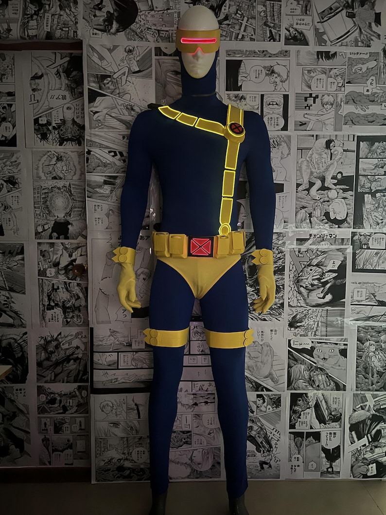 Cyclops Cosplay Costume,the X-men Cosplay Set: Blue and Yellow Classic ...