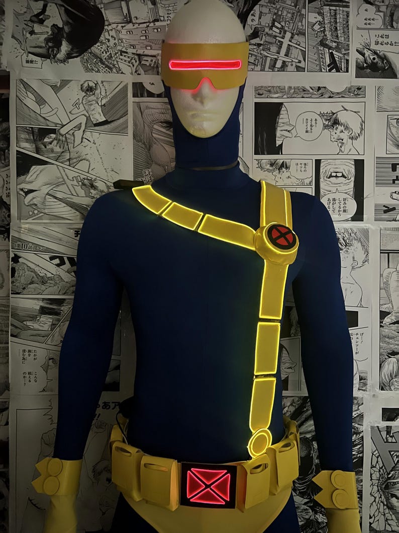Cyclops Cosplay Costume,the X-men Cosplay Set: Blue and Yellow Classic ...