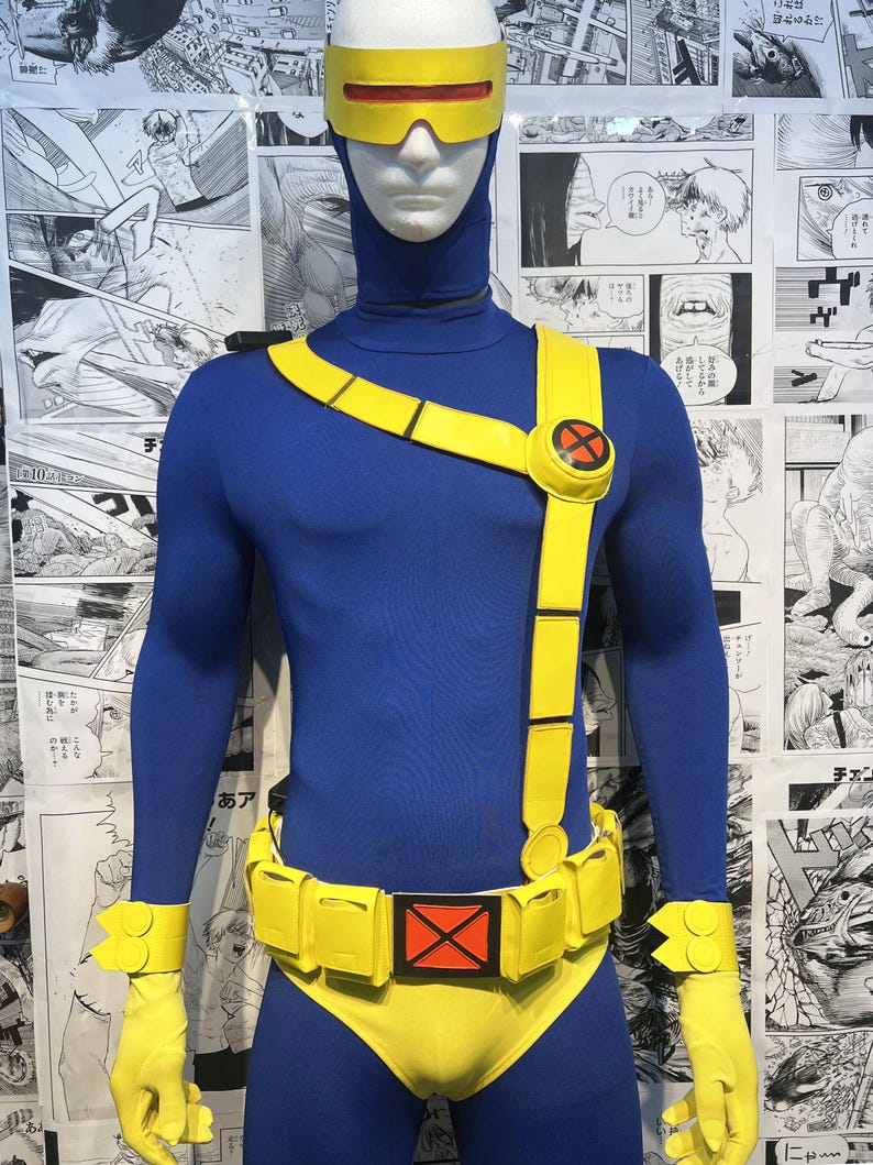 Cyclops Cosplay Costume,the X-men Cosplay Set: Blue and Yellow Classic ...