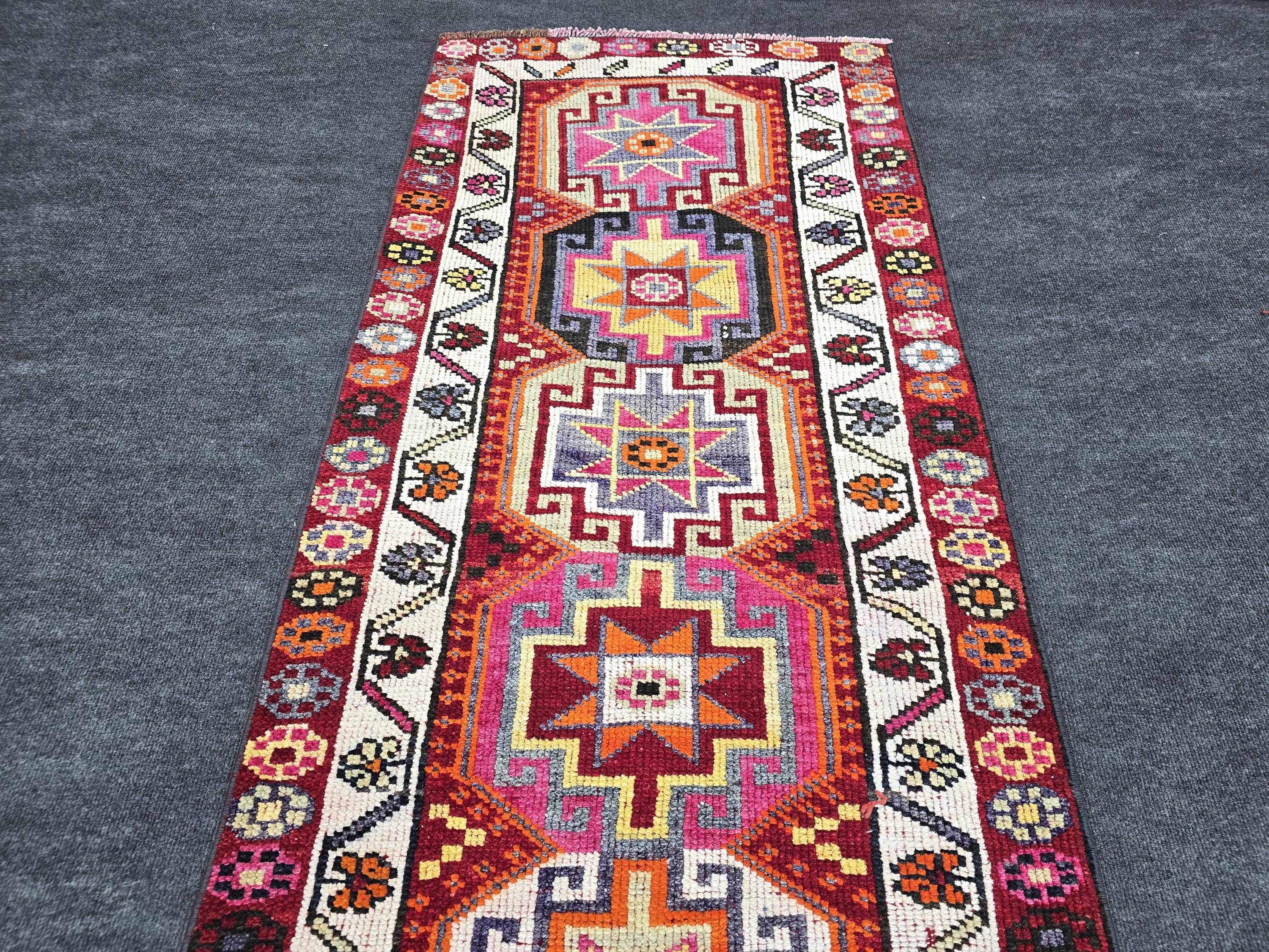 2'9" X 23'5" One of a Kind Vintage Runner Rug 3x23 Foot Hand Knotted ...