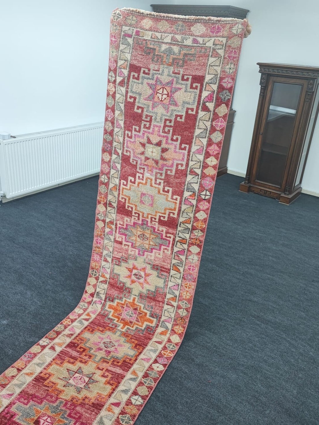 2'5 X 24' Handmade Bohemian Stair Runner Rug 2x24, Red Pink Extra Long ...