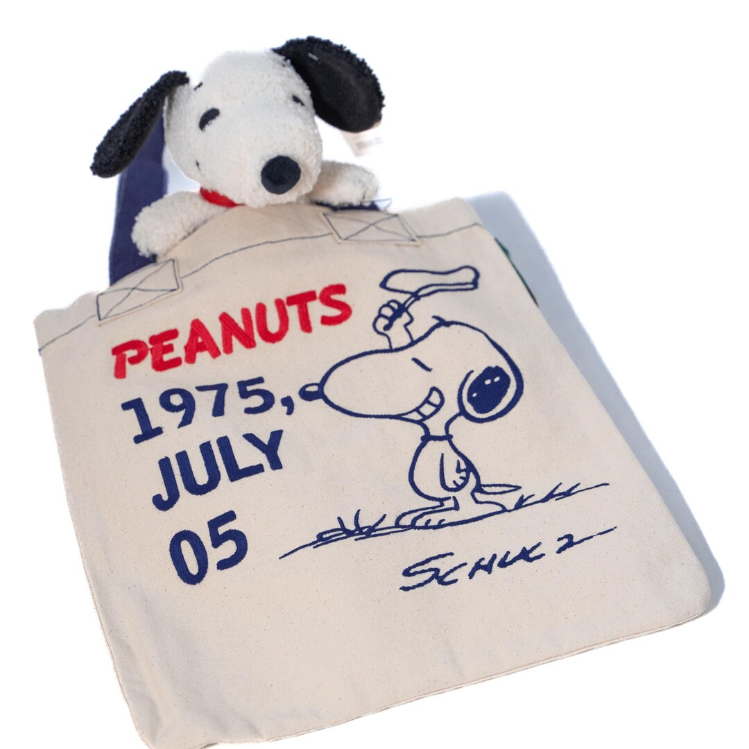 Snoopy Embroidered A4 Tote Bag licensed PEANUTS Product From JAPAN - Etsy