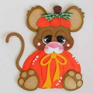 Fall Autumn Pumpkin Mouse Handmade Scrapbook Paper Piecing ...