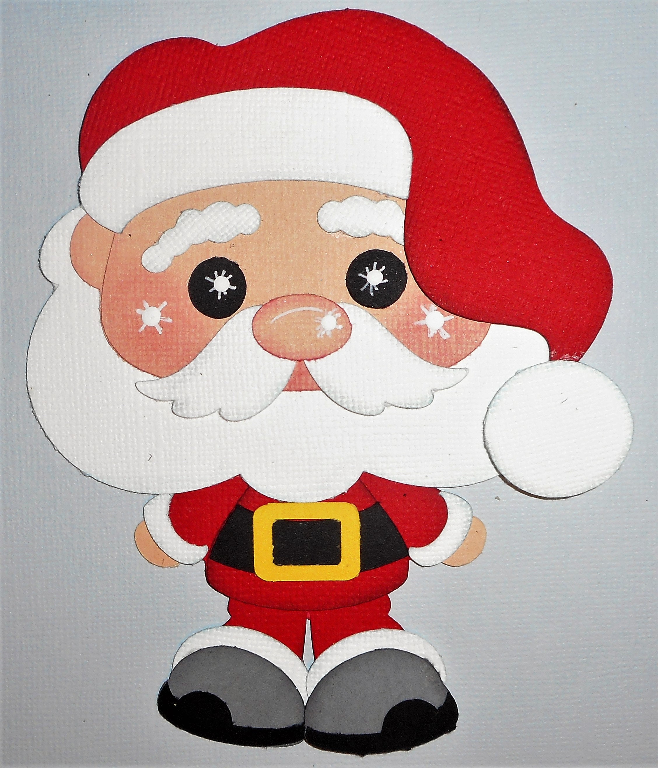 Christmas Santa Handmade Scrapbook Embellishment Die Cut Title 4 Cards ...