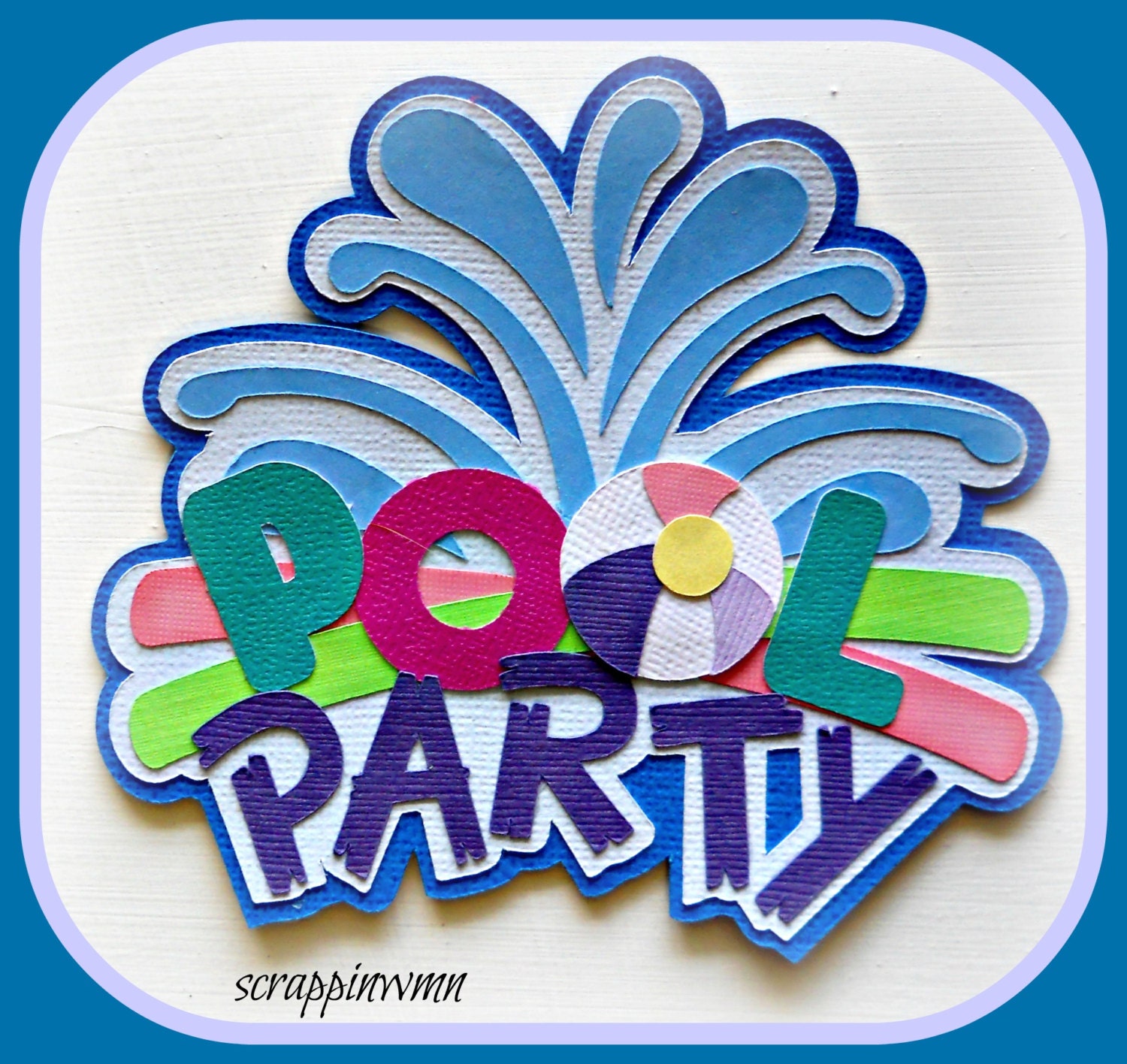 Summer Pool Scrapbook Handmade Premade Embellishment Die Cut Elite4u - Etsy
