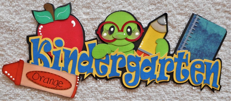 School Kindergarten Title Embellishment Die Cut Scrapbook Pages - Etsy