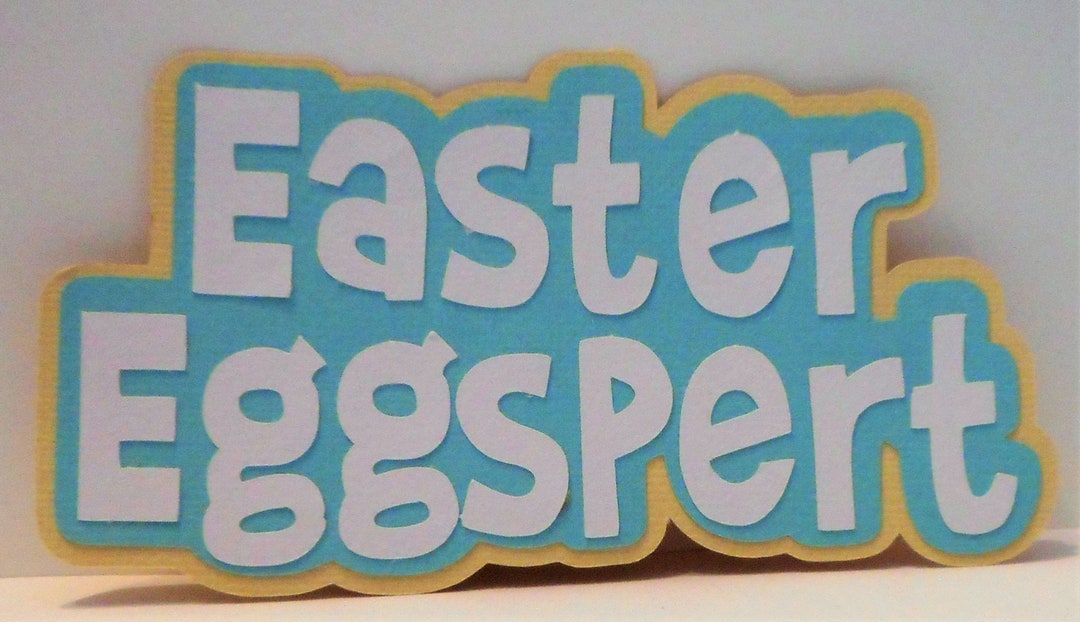 Easter Title Paper Pieced Embellishment Die Cut 4 Cards Scrapbook Page ...