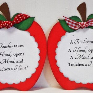 Teacher Appreciation Apple Handmade Tags Set of 4 Embellishment Die Cut ...