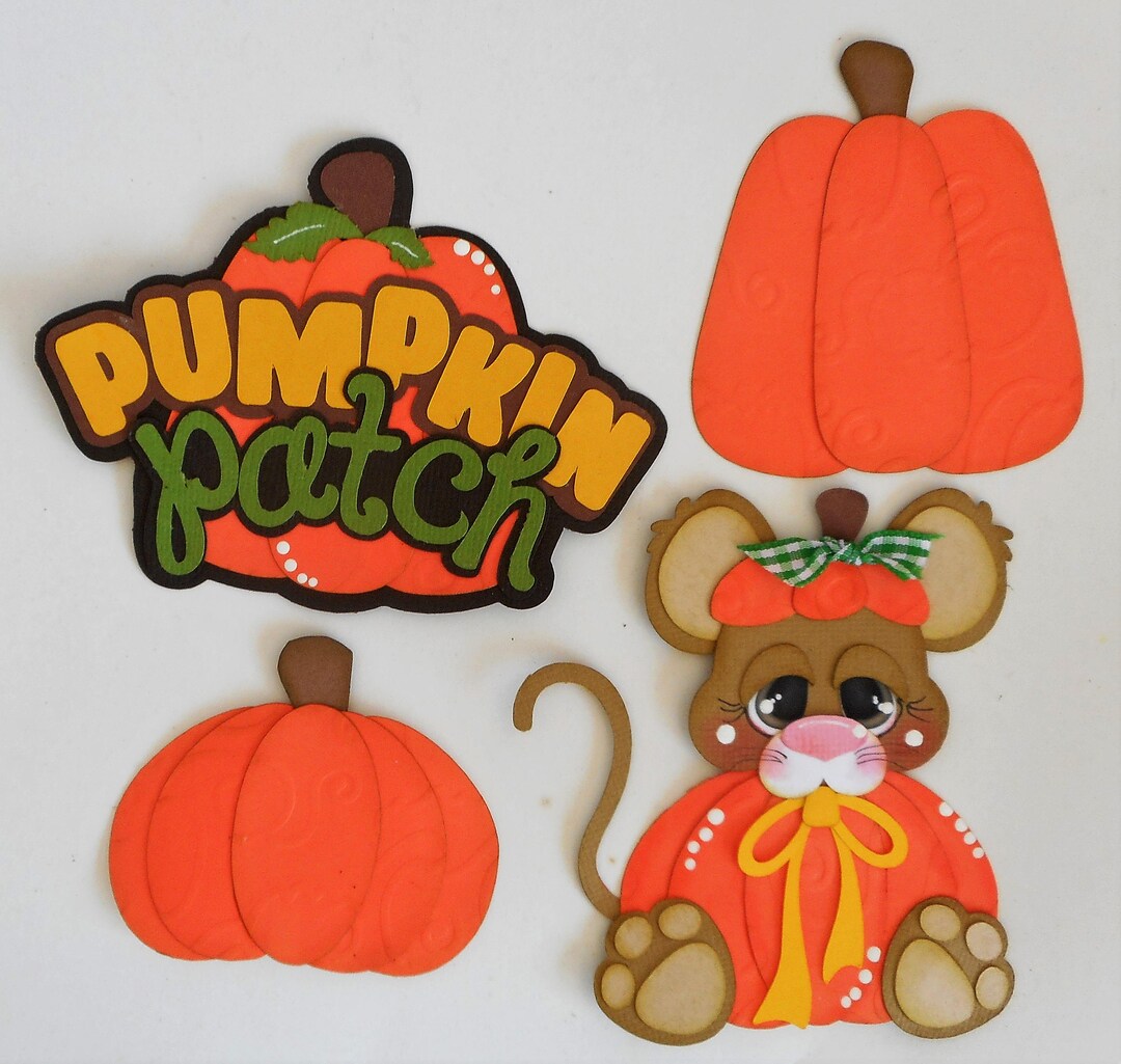 Fall Autumn Pumpkin Mouse Handmade Scrapbook Paper Piecing ...