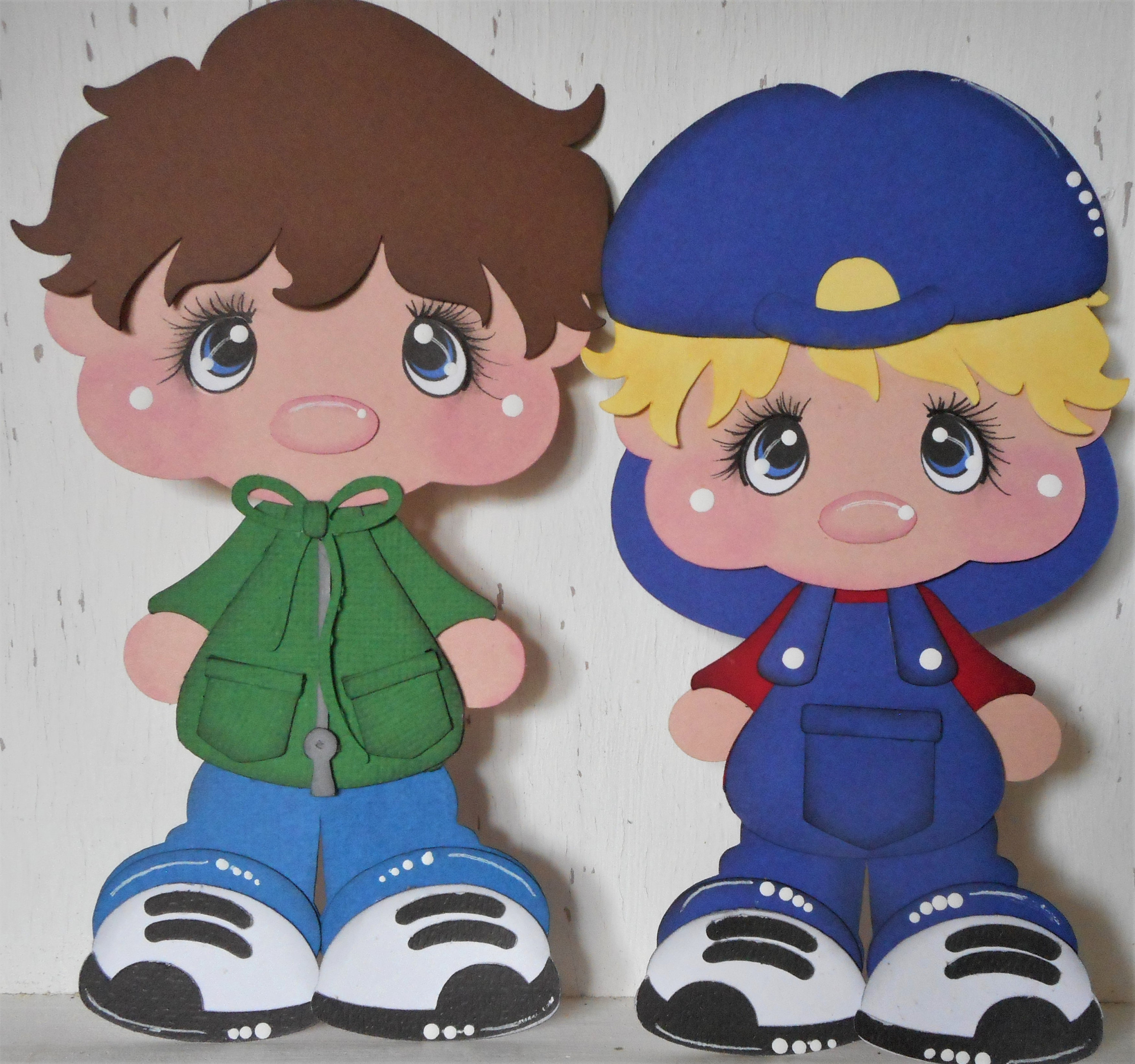 Boy Brothers Handmade Embellishment Die Cut 4 Cards Scrapbook - Etsy