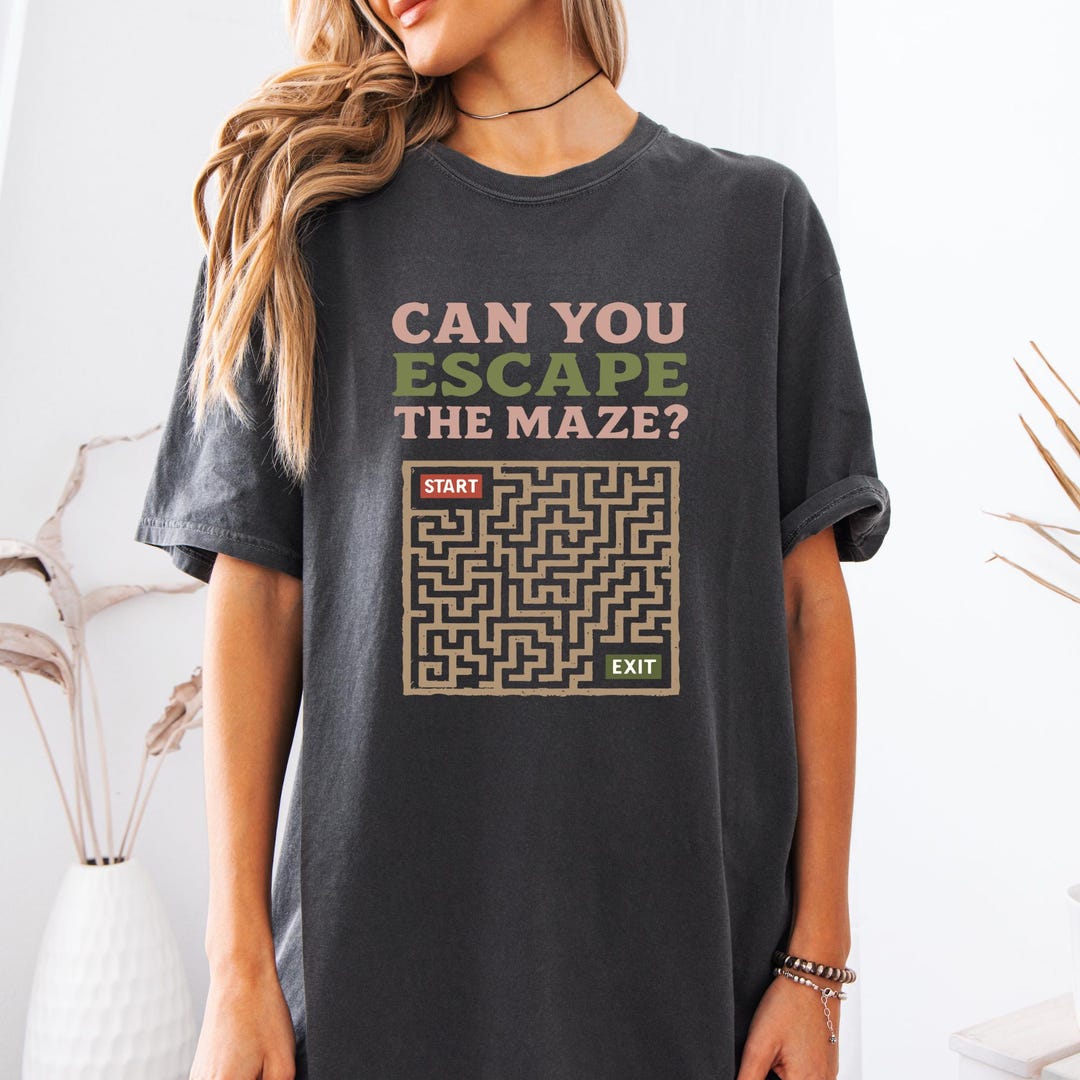 Escape Maze Game Shirt PNG – Fun Printable Maze Puzzle Design for Kids ...