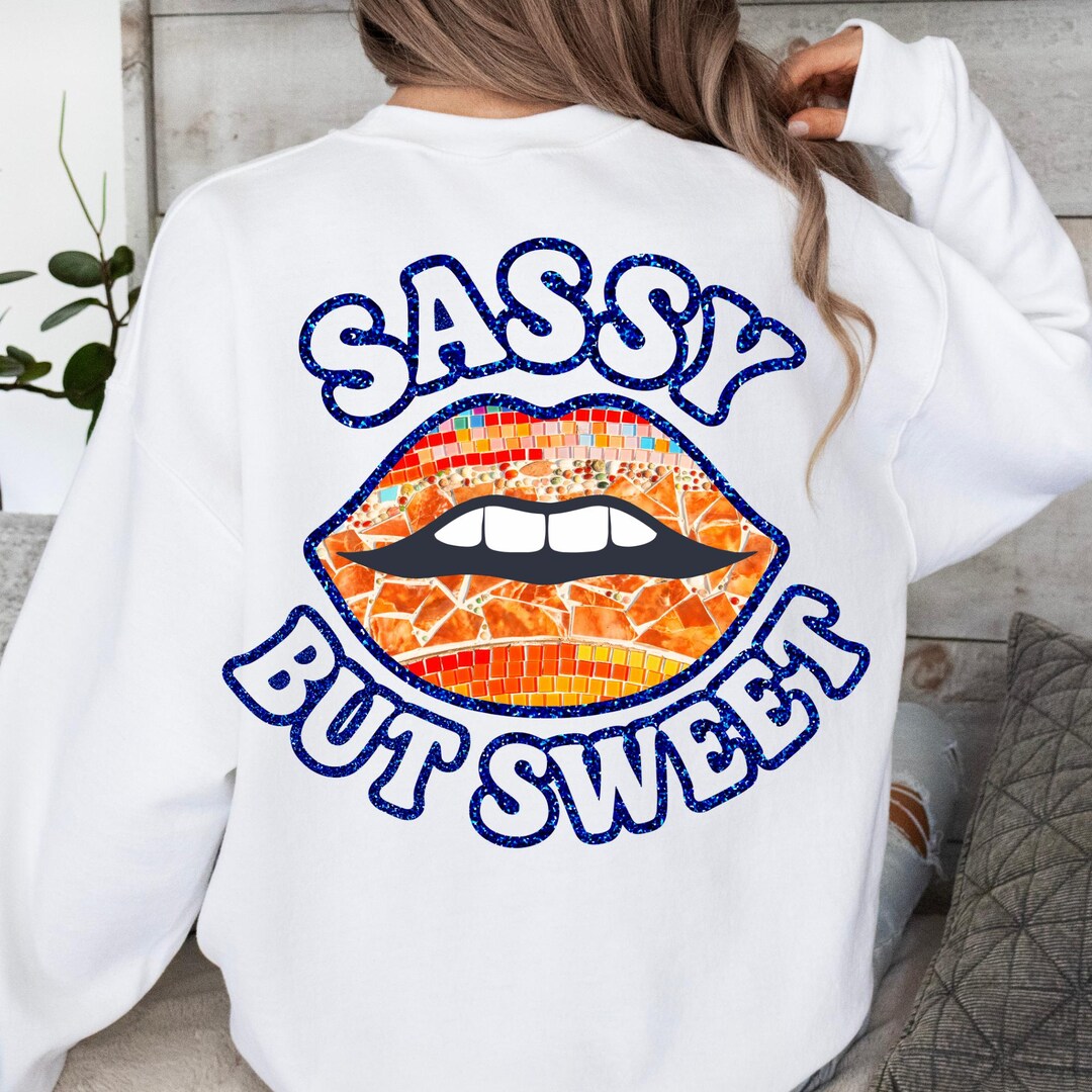 Sassy but Sweet PNG – Retro Lips Clipart for T-shirt Design, Glitter ...