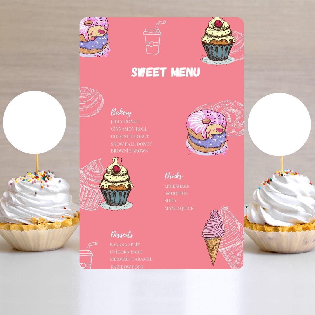 Digital Menu Template Customizable Restaurant Menu Design Printable ...