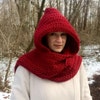 Crochet Hooded Scarf Pattern | Crochet Scoodie | Crochet Scarf With ...