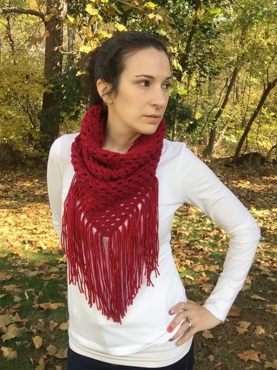 Crochet Boho Scarf Pattern Crochet Triangle Scarf Pattern - Etsy