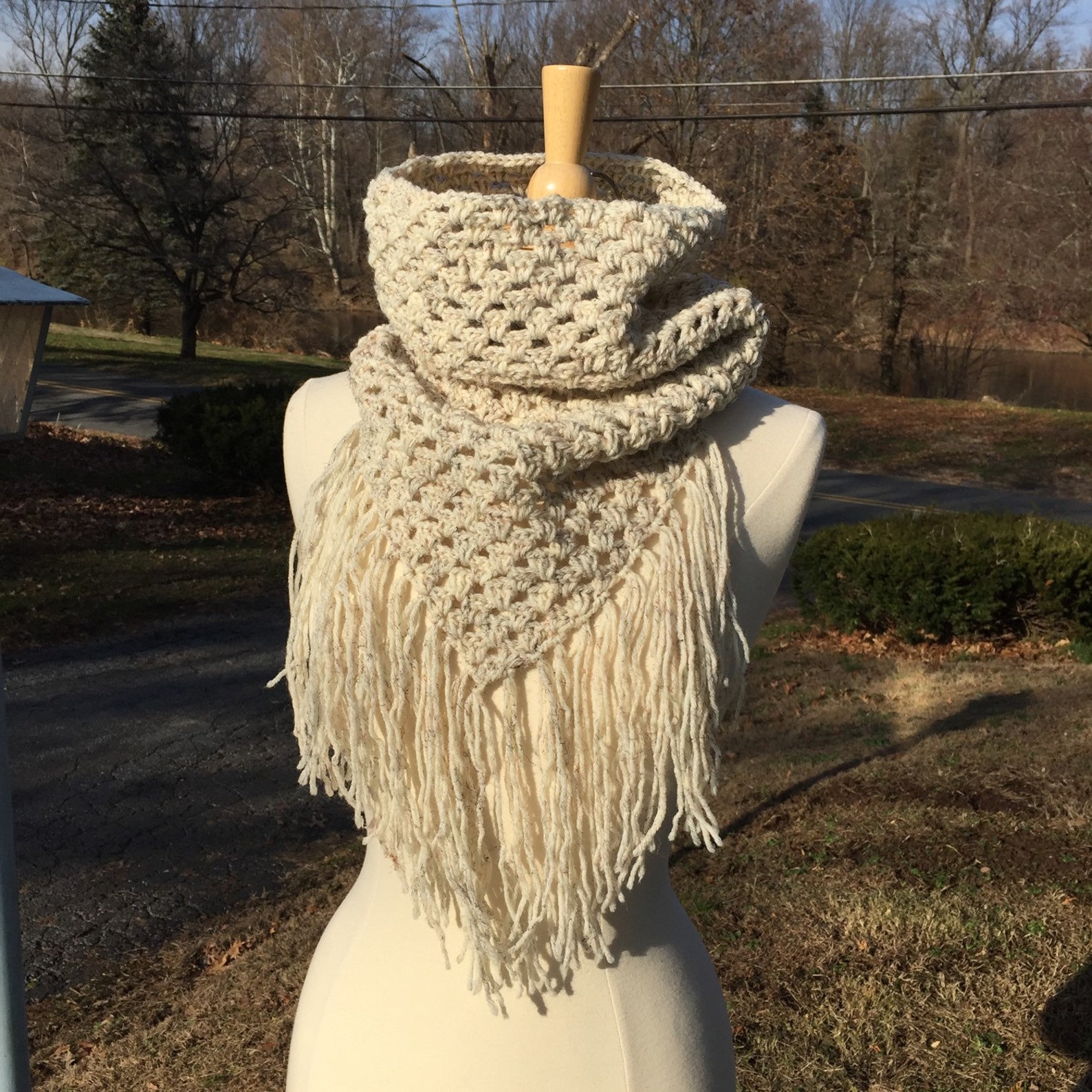 Crochet Boho Scarf Pattern Crochet Triangle Scarf Pattern - Etsy