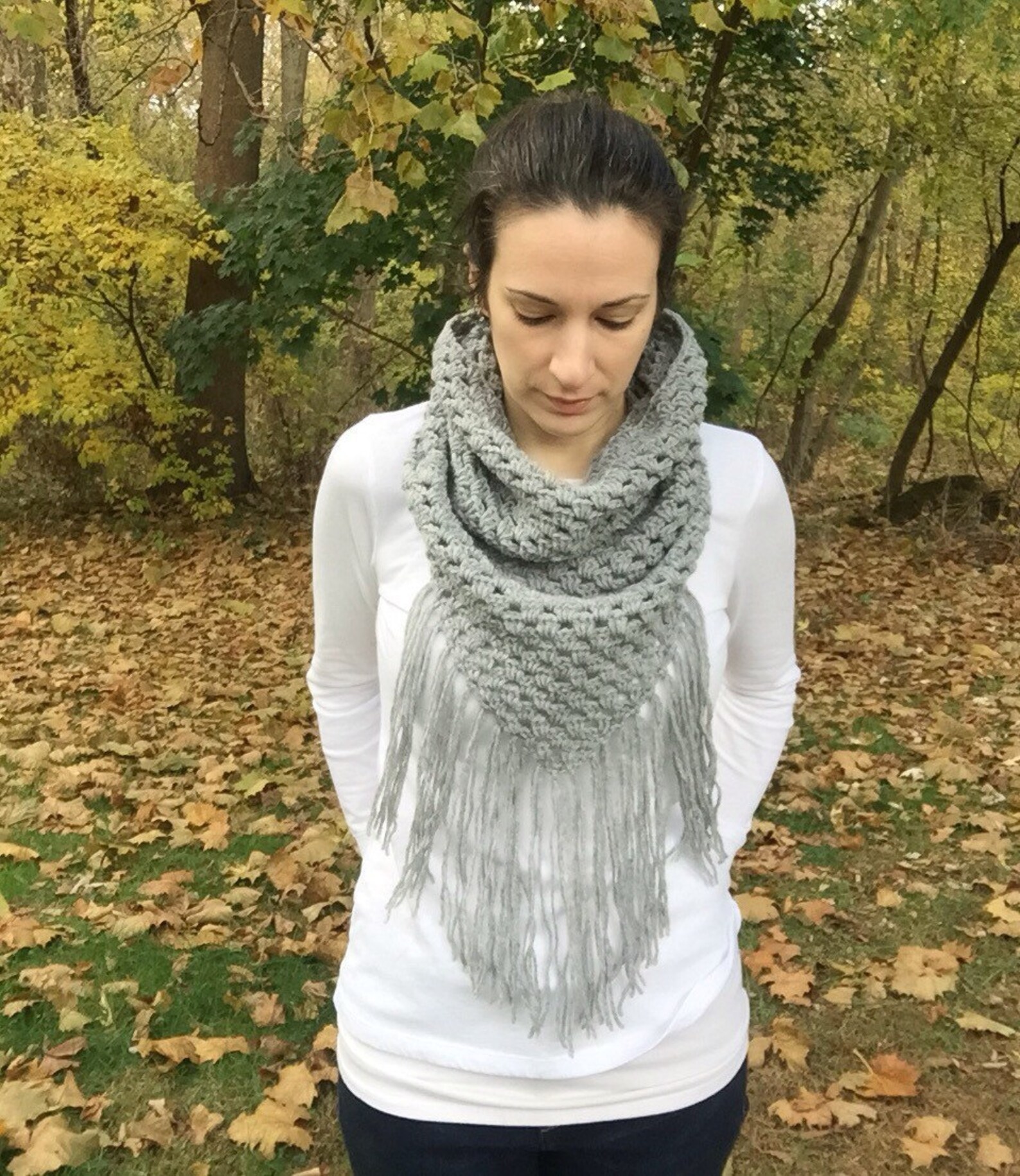 Crochet Boho Scarf Pattern Crochet Triangle Scarf Pattern - Etsy