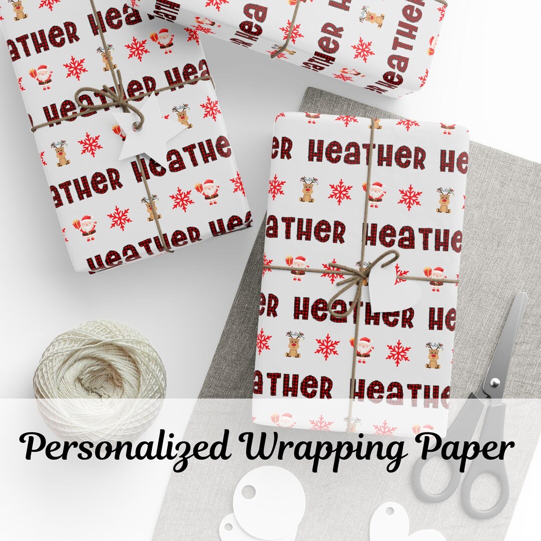 Personalized Christmas Wrapping Paper Santa Gift Wrap Custom Holiday ...