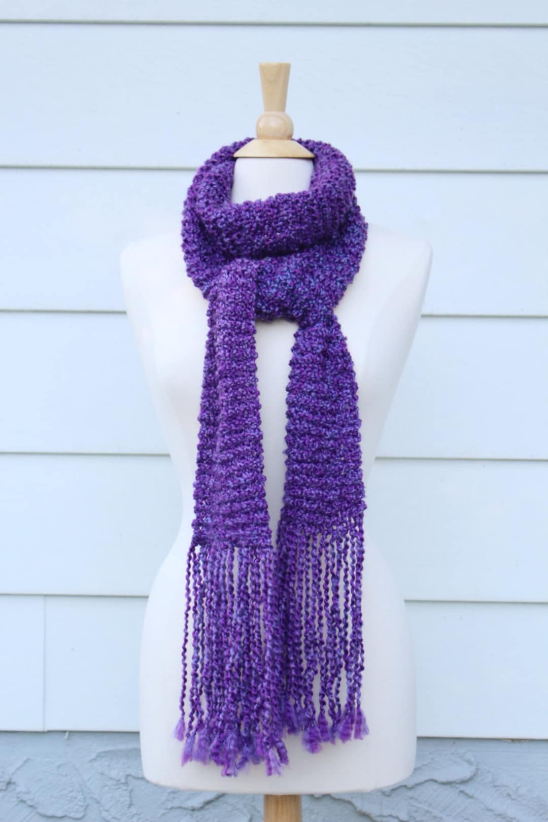 Purple Knit Scarf Royal Purple Scarf Ultra Violet Scarf Warm Winter ...