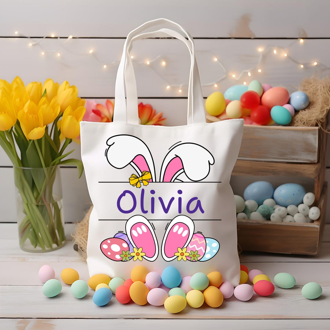 Personalized Easter Bags Easter Egg Hunt Reusable Bag Bunny Bag Baby ...