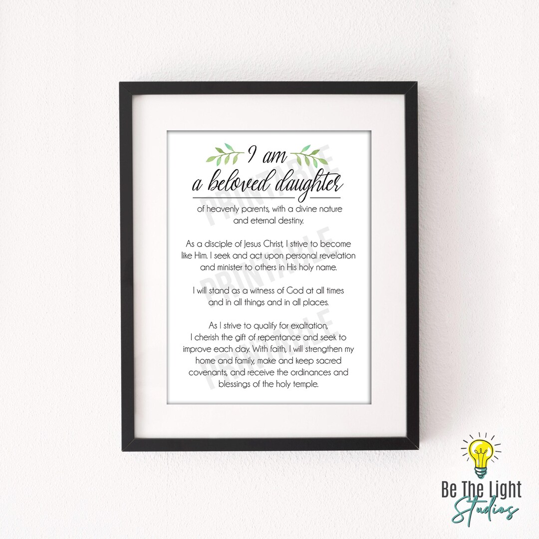 Beloved Daughter Poster - Young Women of the Church of Jesus Christ of ...