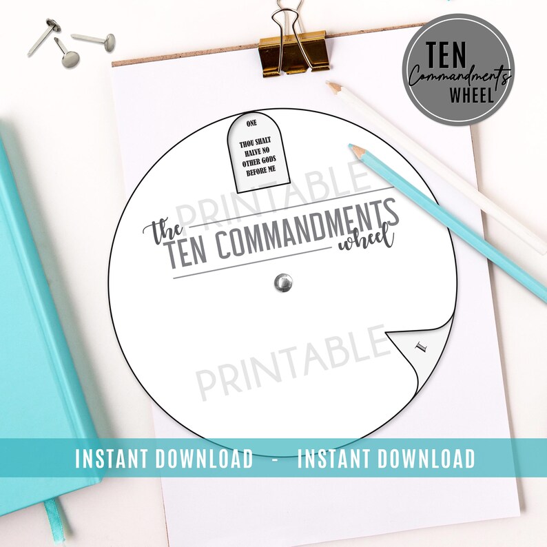 The 10 Commandments Wheel Printable - Holy Bible Christian - Etsy