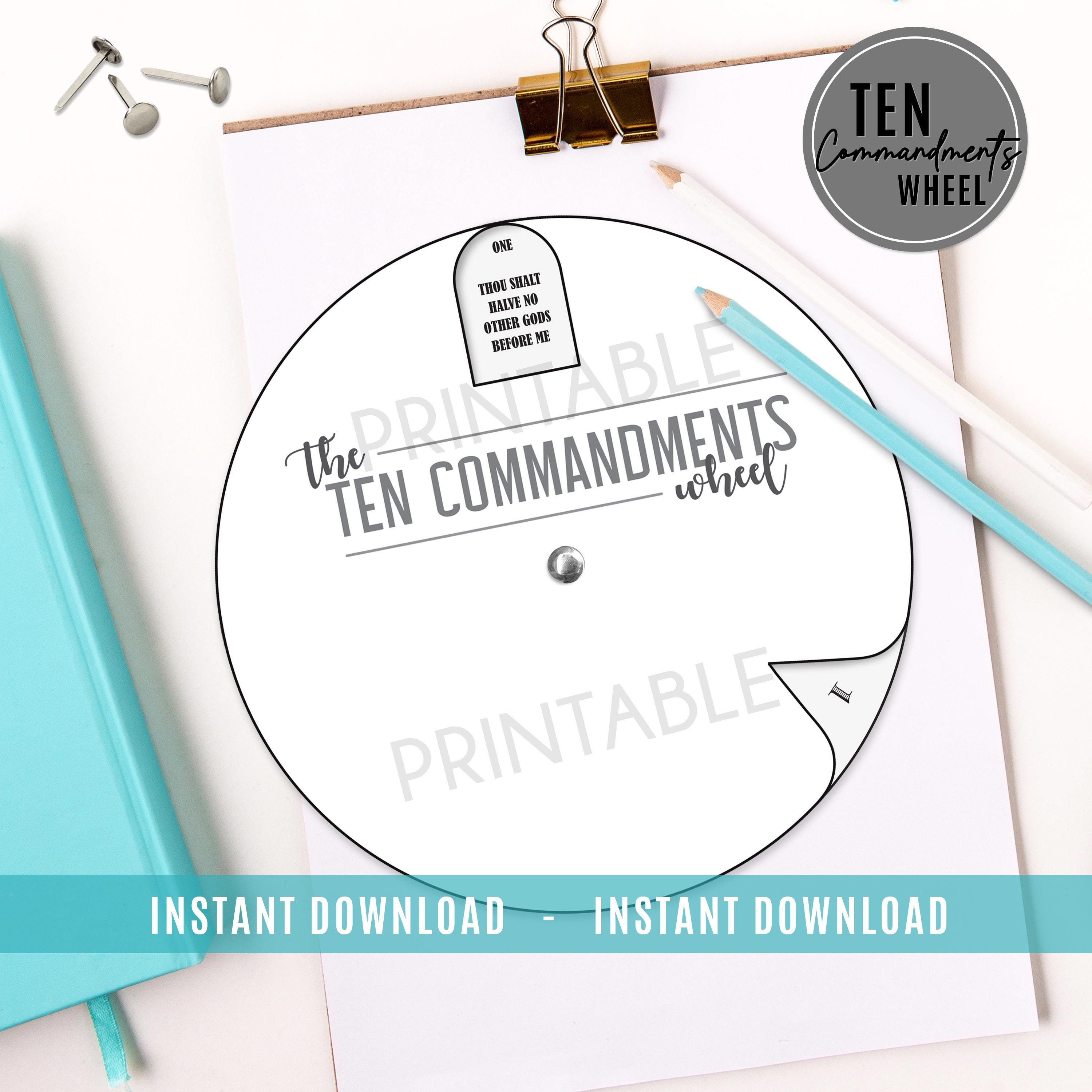 The 10 Commandments Wheel Printable - Holy Bible Christian - Etsy