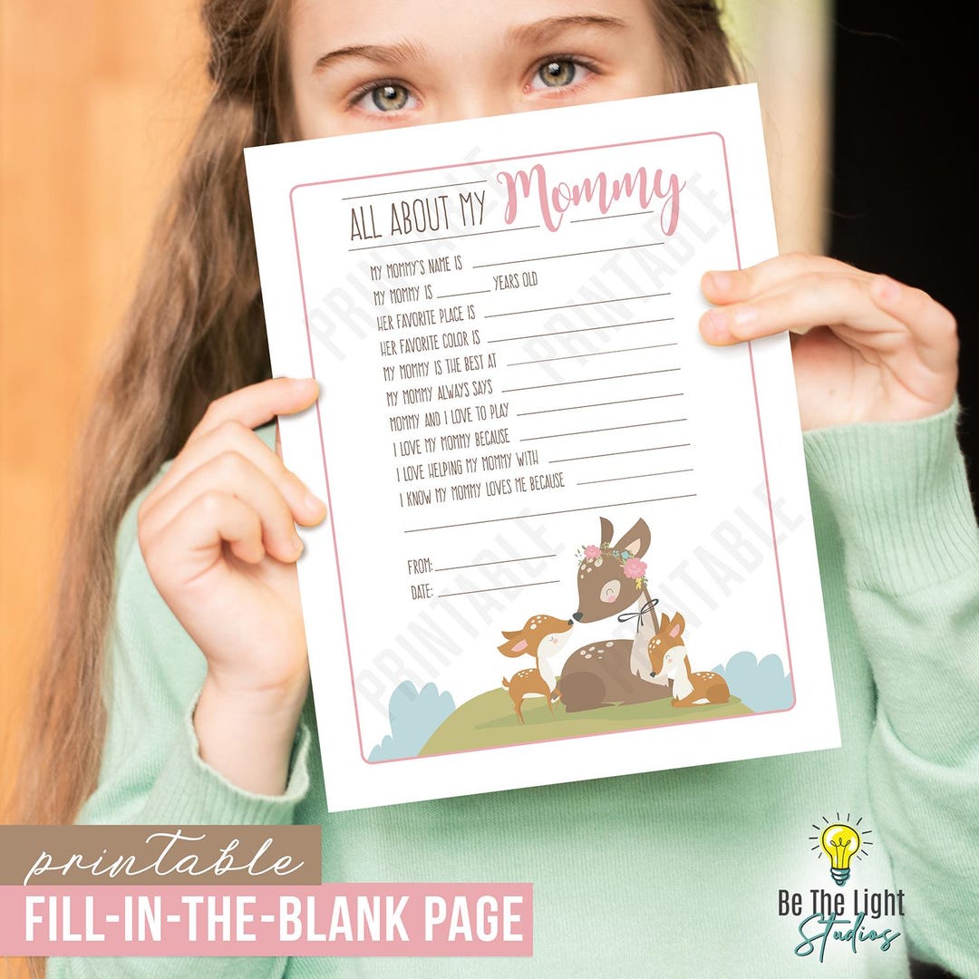 All About My Mommy - Mother's Day Printable - Perfect for a Child to ...