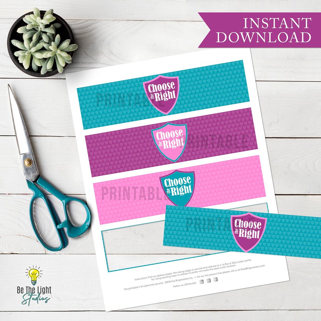 CTR Choose the Right Printable Water Bottle Labels - Perfect for Your ...