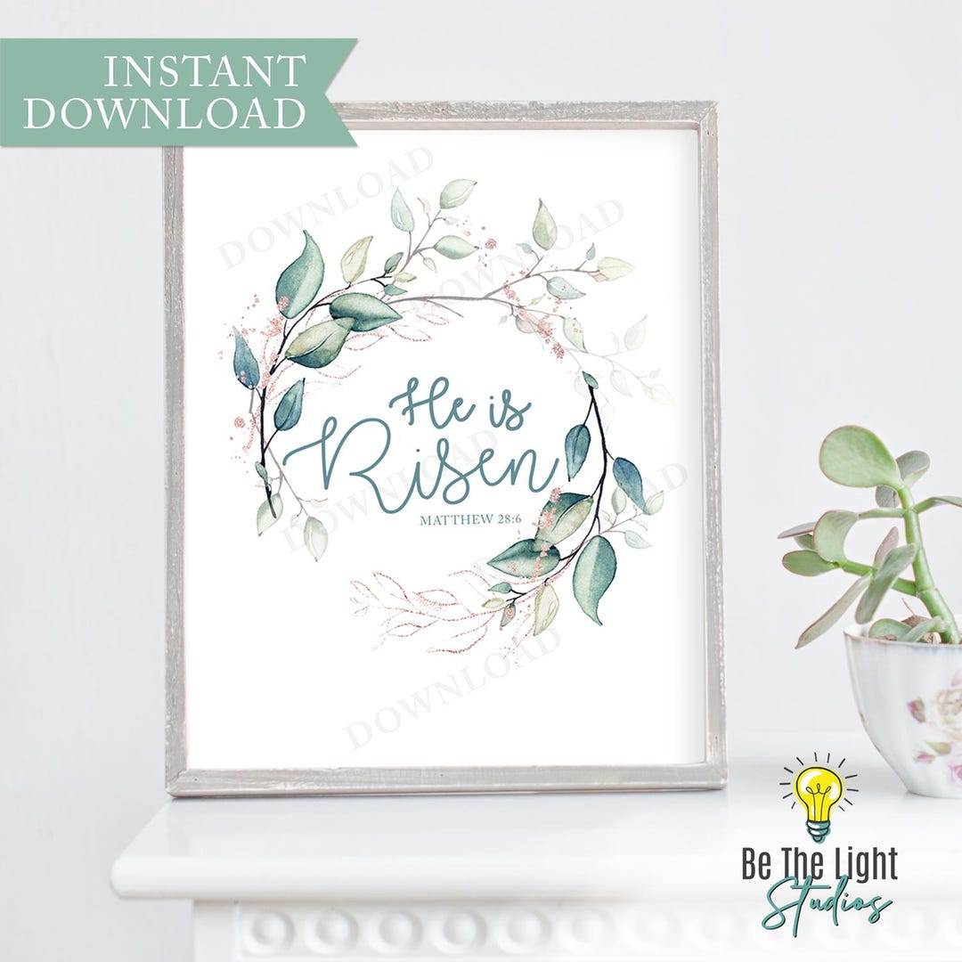 He is Risen - Easter Print and Bookmark - Christ Centered Easter ...