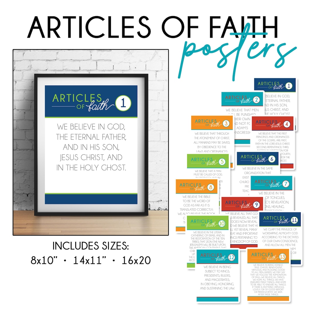Articles of Faith Posters - Primary the Church of Jesus Christ of ...