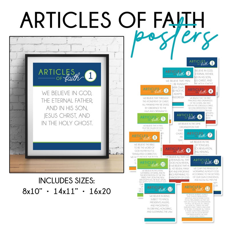Articles of Faith Cards, Posters, and Punch Card Bundle - Primary the ...