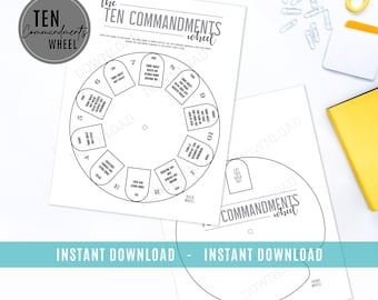 The 10 Commandments Peek-a-boo Printable - Holy Bible Christian - Etsy