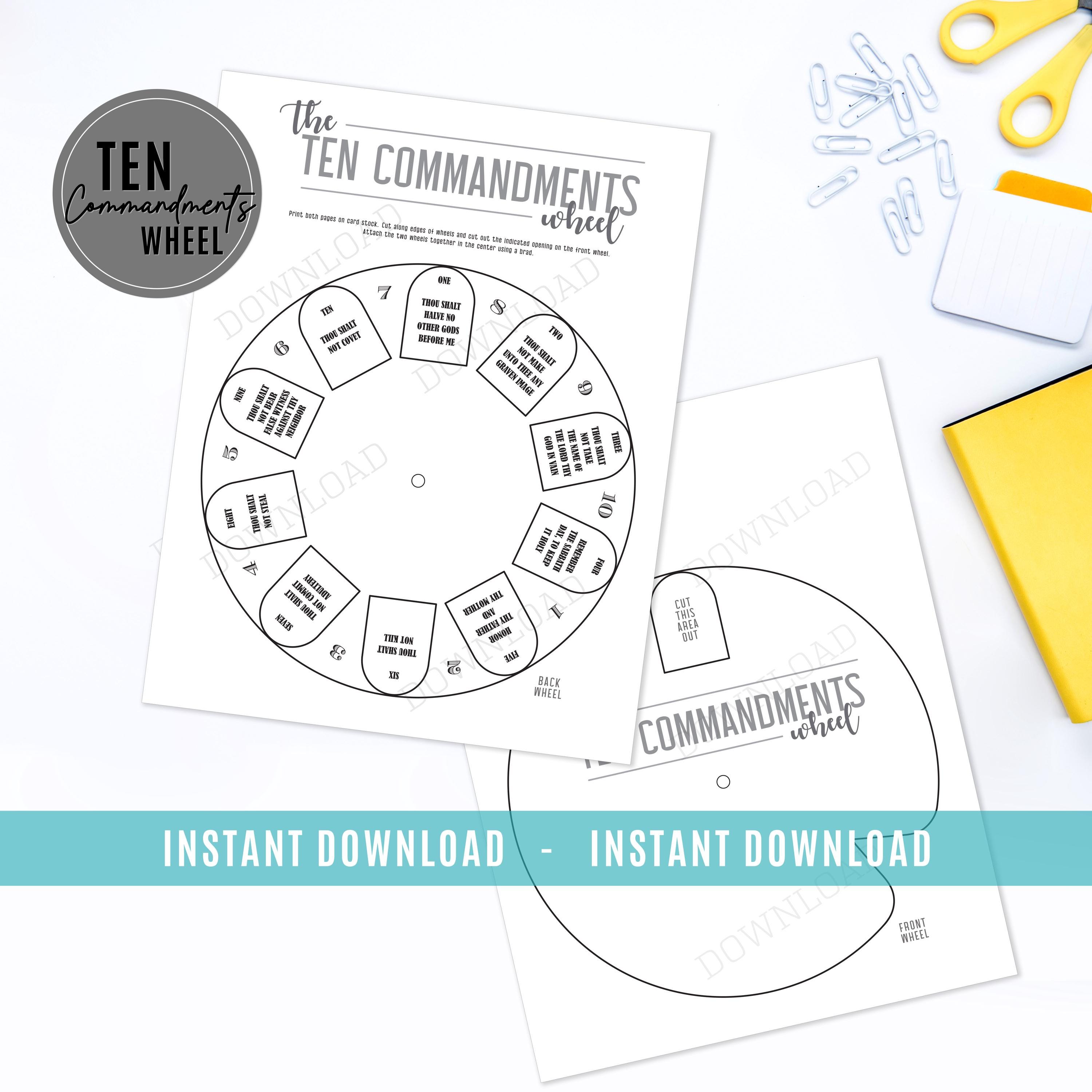 The 10 Commandments Wheel Printable - Holy Bible Christian - Etsy
