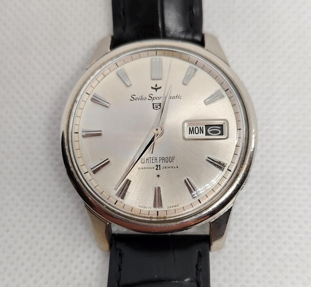 Vintage Seiko 5 Rare Cal Seikosha 410Y From 1964 Sportsmatic 21jewel Silver Dial/chrome Indices ...