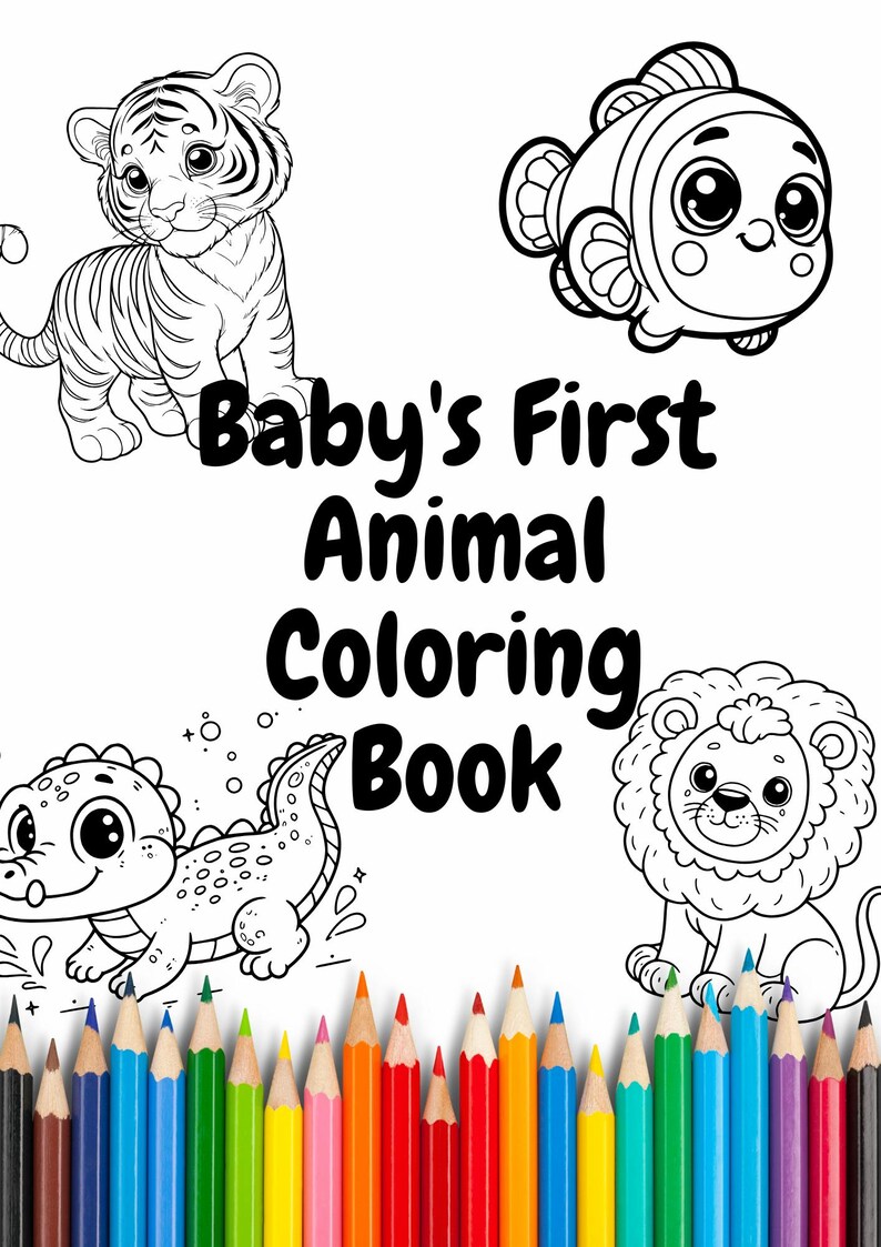 Animals Coloring Pages for Kids, Animals Digital Book, Children ...