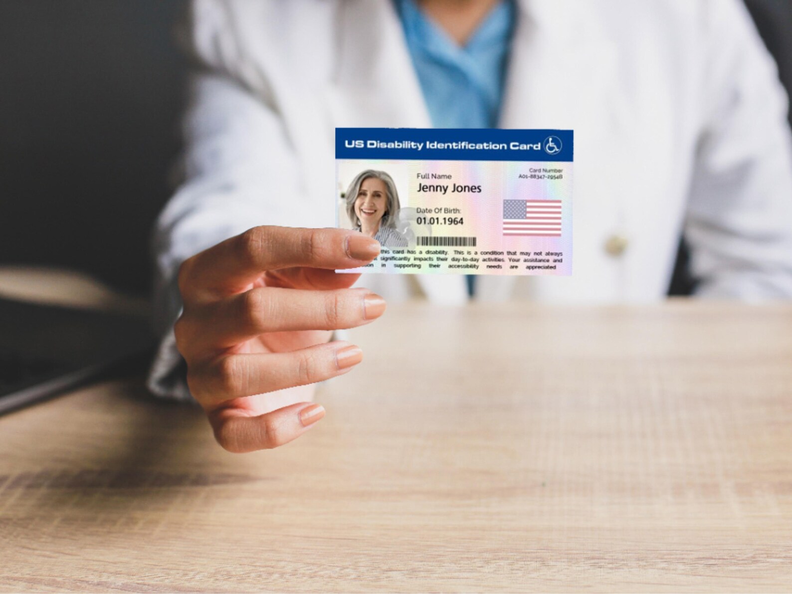 Disability Identification Card – Single Sided, Photo ID With American ...
