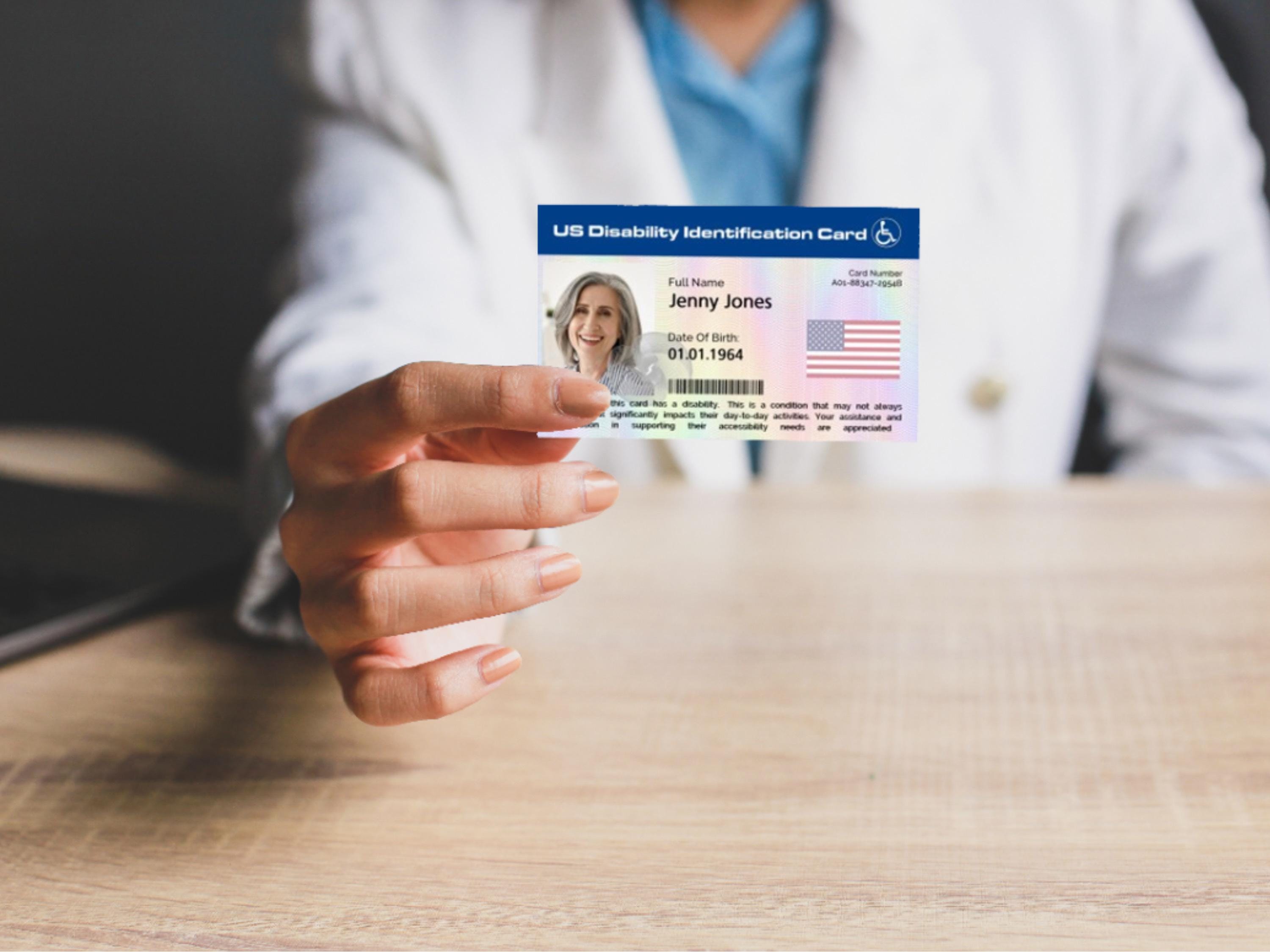 Disability Identification Card – Single Sided, Photo ID With American ...