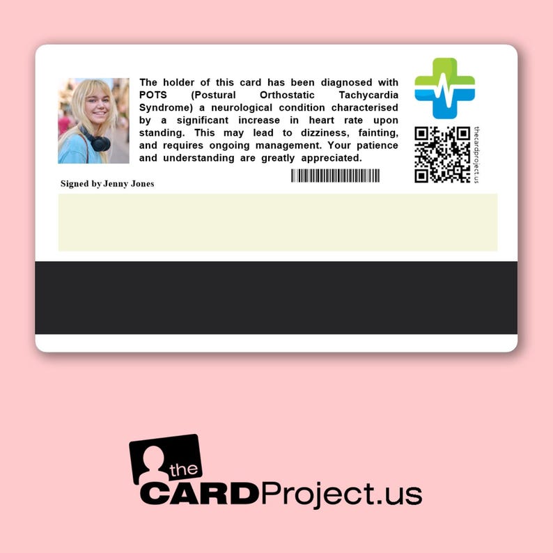 POTS Personalized Medical ID Card | Biodegradable Plastic | Photo, Name ...