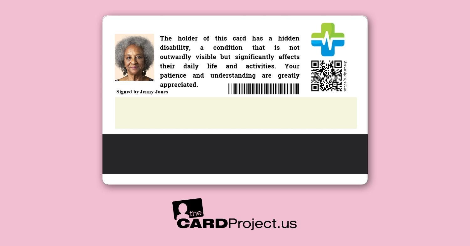 Hidden Disability Medical ID Card With Photo and American Flag ...