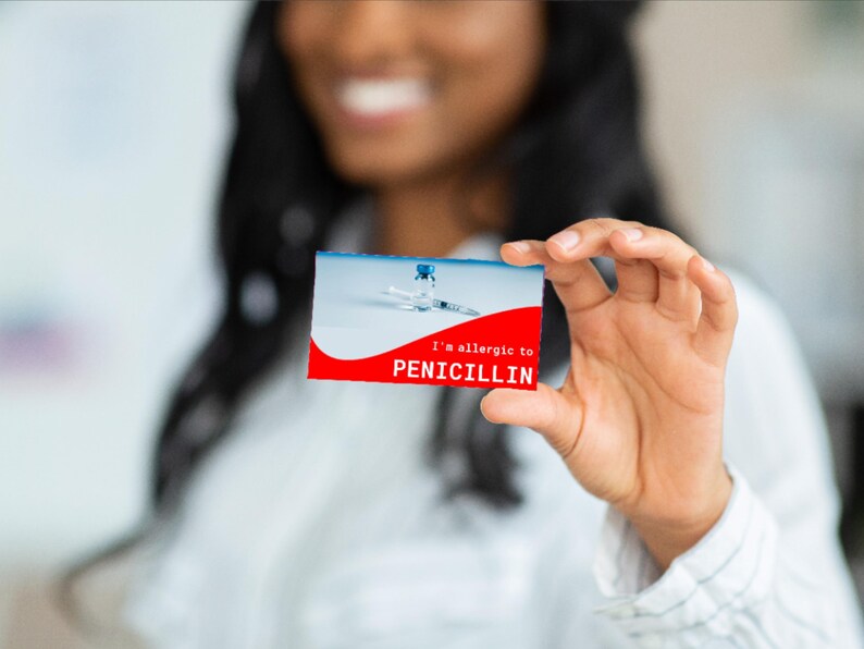 Penicillin Allergy Medical Alert Card – I'm Allergic to Penicillin ID ...
