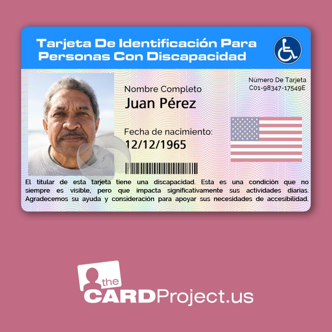 Bilingual Disability ID Card - English and Spanish / Tarjeta De ...
