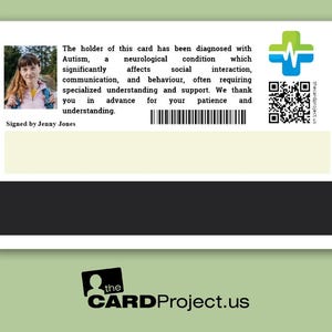 Autism Spectrum Disorder Medical ID Card – Neurodivergent Support With ...